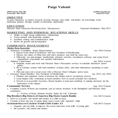 AUGUST 2016 RESUME PT2 | DOCX | Business Administration | Business