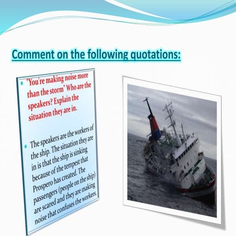 Questions and Answers on Shakespear's The Tempest | PPT