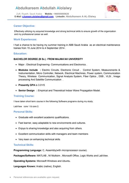 Resume 2015 | PDF