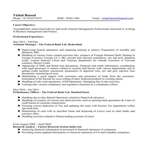 vishal cv | PDF