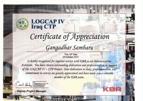 HR letter of reference KBR | PDF