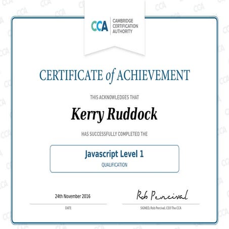 CCA-Certificate-Javascript Level 1 | PPT