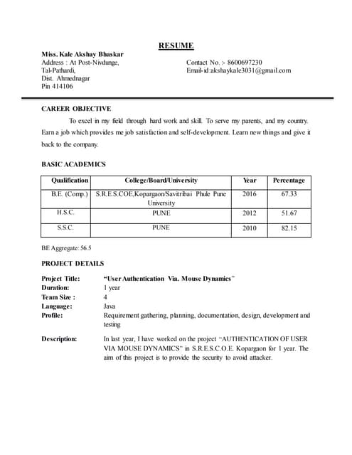 final my resume1 | PDF