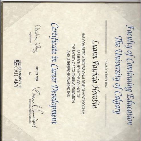 Career Development Certificate Scan | PDF