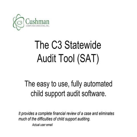 C3 Statewide Audit Tool (SAT) | PPTX