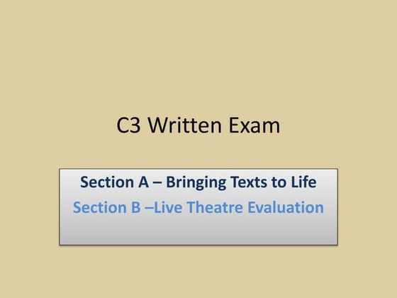 GCSE Drama: Live Performance Evaluation- structuring your responses and ...