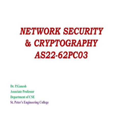 C4-UNIT-1-PPT.pptx Network security UNIT-1 | PPTX