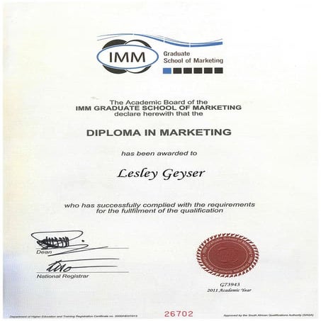IMM Diploma in Marketing | PDF