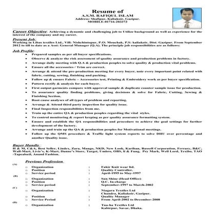 RAFIQUL ISLAM CV latest Libas | DOC