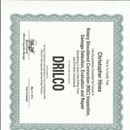 Chris RSC CERT. | PDF