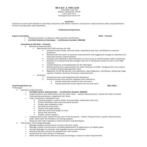 Computer Operator Resume | DOCX