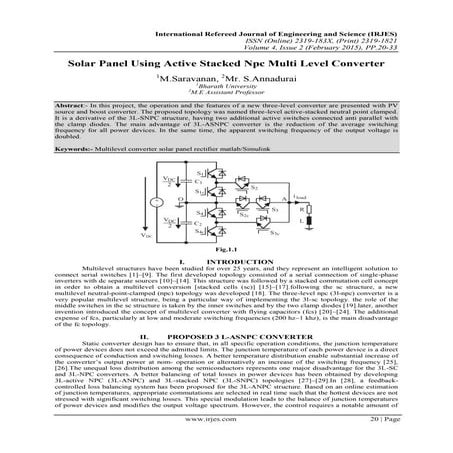 Solar Panel Using Active Stacked Npc Multi Level Converter | PDF