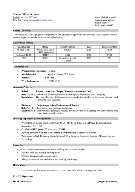vishnu rhcsa resume | DOC