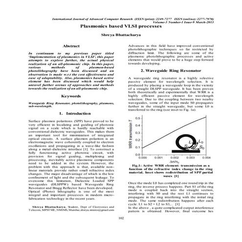 Plasmonics based VLSI Processes | PDF