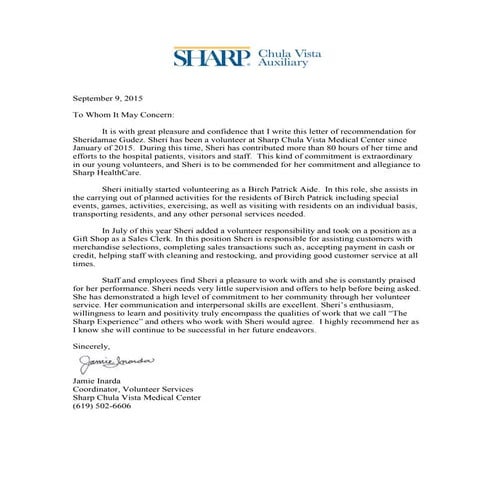 Letter of Reccomendation | PDF