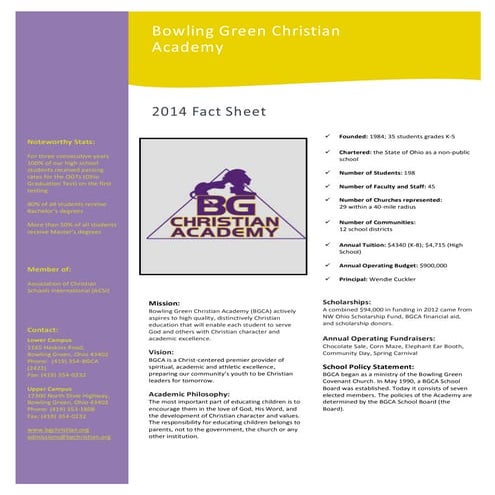 BGCA - Fact Sheet | PDF
