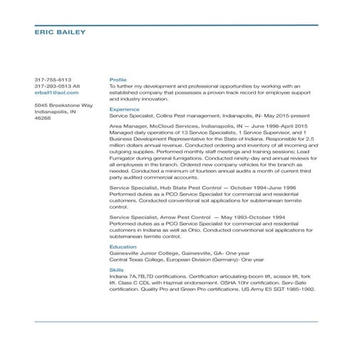 Eric Bailey 2015 Resume | PDF