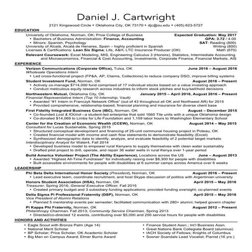 Daniel Cartwright Resume | PDF