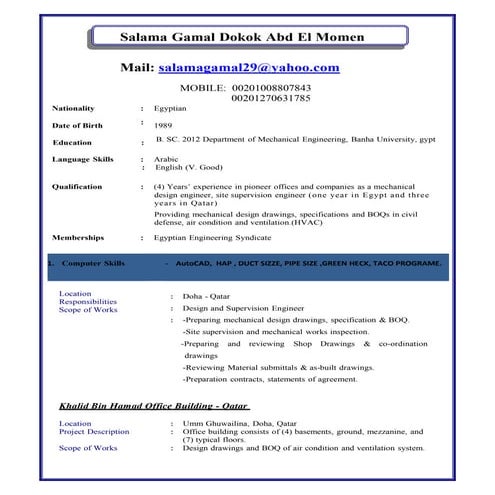 Mariam cv | DOC