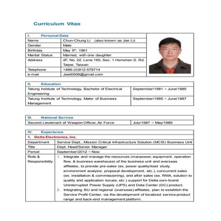 Joe Li CV_EN_04292015 | DOCX