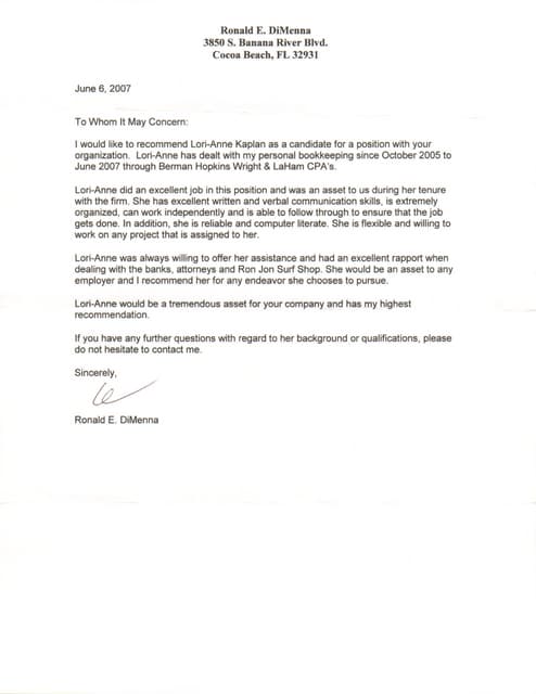 Johnny Letter of Reccomdation | DOC