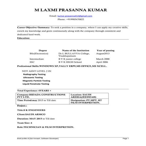 my NDT RESUME-3 | PDF