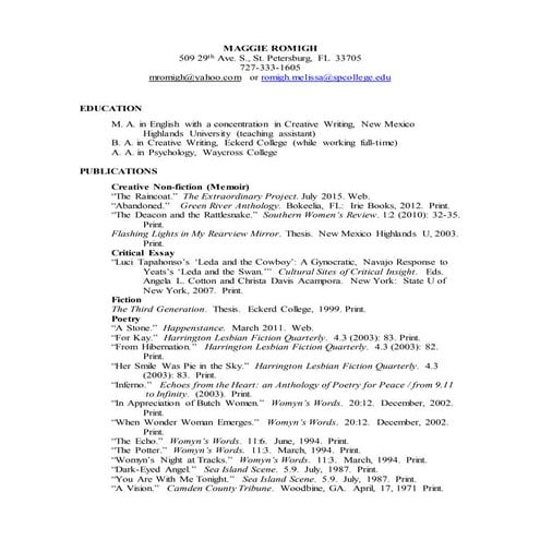 Curriculum Vitae 2015 | DOCX | College Education | Education