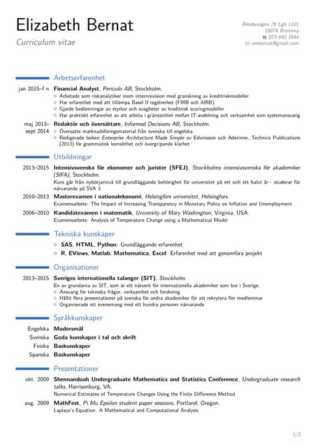 Curriculum Vitae | PDF