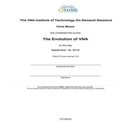Evolution of the VNA Certificate | PDF