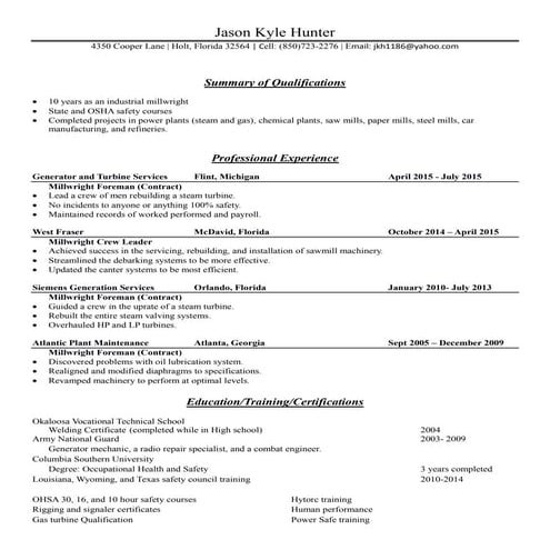 Jason Hunter Resume PDF | PDF