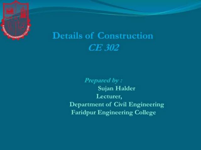 Finishing works (Building Construction) | PPTX