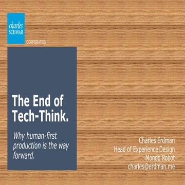 Humans First. Technology Second. | PDF