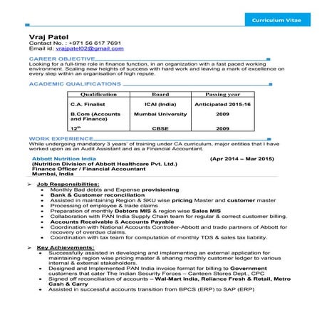Resume - Patel Vraj | PDF