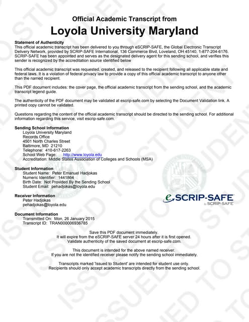 Academic Transcript | PDF