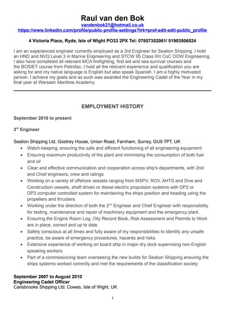 HSE Commercial Air Diver CV | DOC