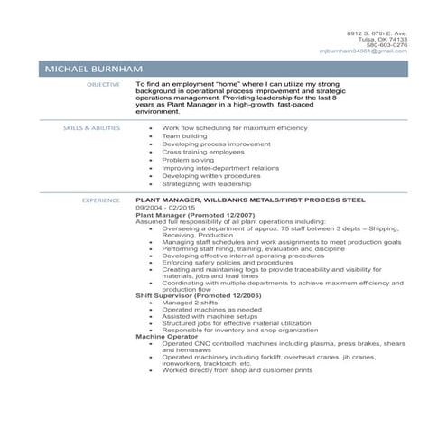Bobby resume | DOC