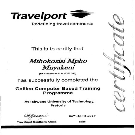 Galileo Certificate | PDF