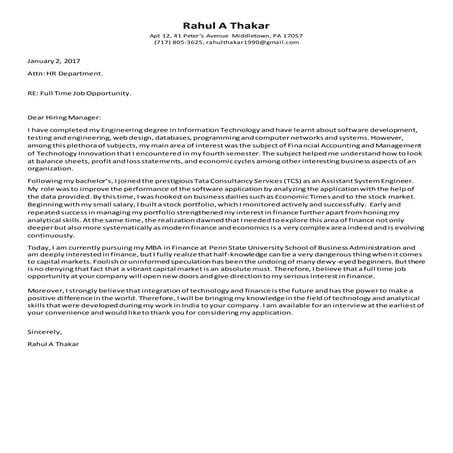 Linkedin cover letter