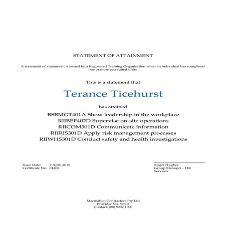 TICEHURST, Terry - SOA LFP | PDF