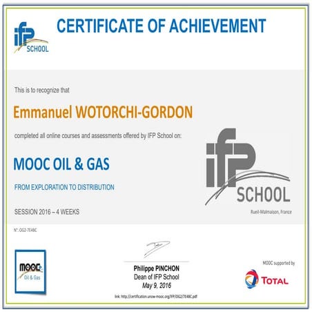 MOOC IFP CERTIFICATE | PDF
