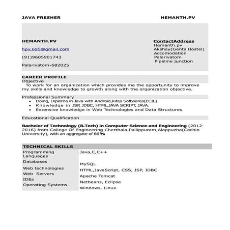 Hemanth.Resume | PDF