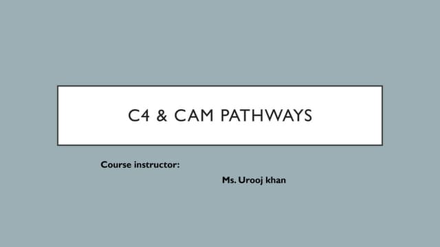 Cam pathway | PPTX | Chemistry | Science
