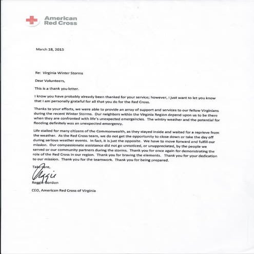2015 Winter Storm Letter of Appreciation | PDF