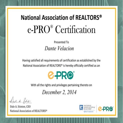 e-PRO Certificate | PDF