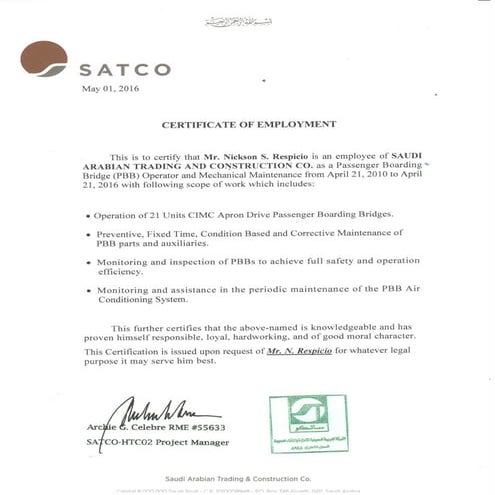 SATCO COE Scan | PDF