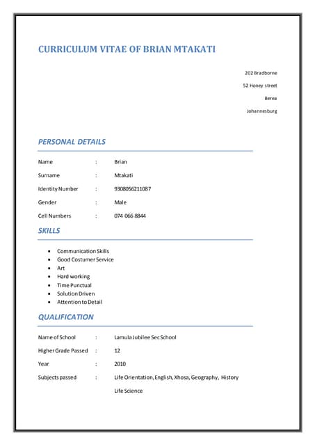 Molebo's CV - 82 | DOCX | Education