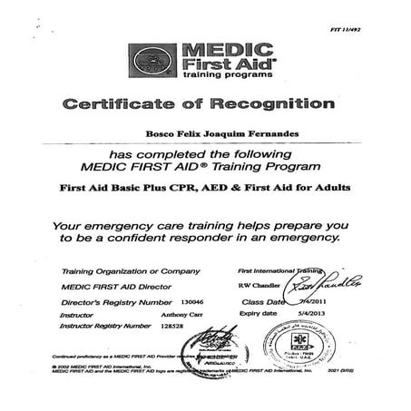 first-aid certificate medic dubai | PDF