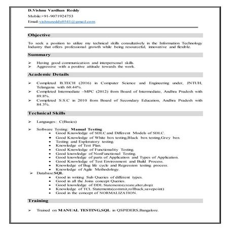 Vishnu Vardhan Reddy | DOCX | Databases | Computer Software and Applications