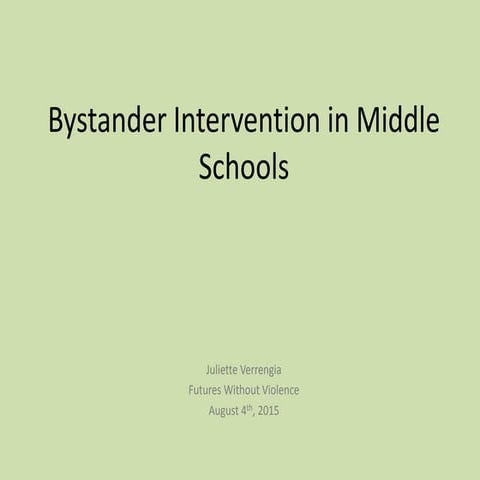 Bystander Intervention for Middle Schoolers | PPT