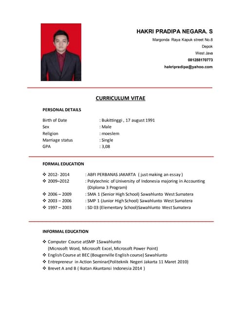 CV Riyan Benny Sukmara New | PDF
